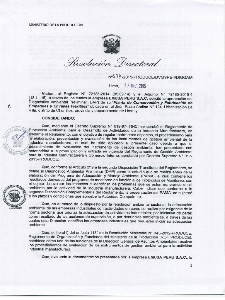 Emusa Peru Sac Produce 15 | PDF