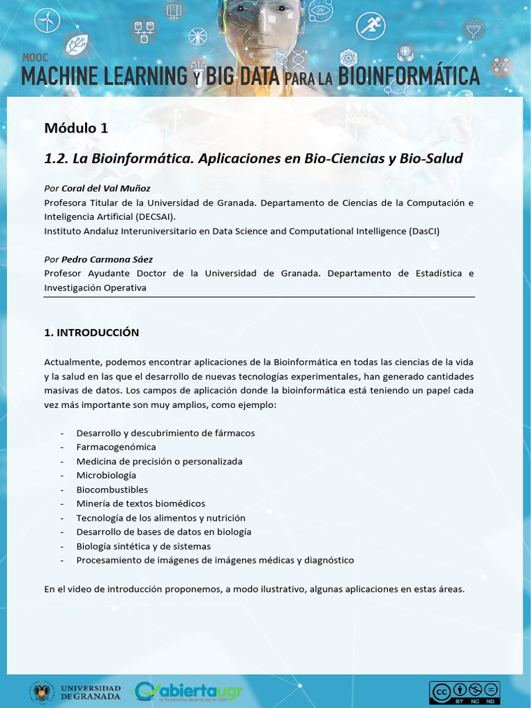 1.2 Aplicaciones en Biociencias y Biosalud | PDF