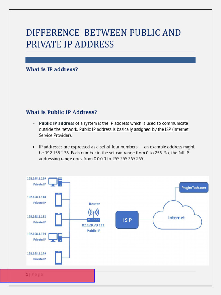 3. PUBLIC VS PRIVATE IP ADDRESSES | PDF