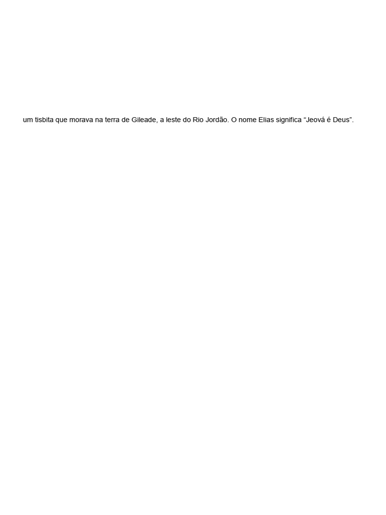A História Do Profeta Elias | PDF