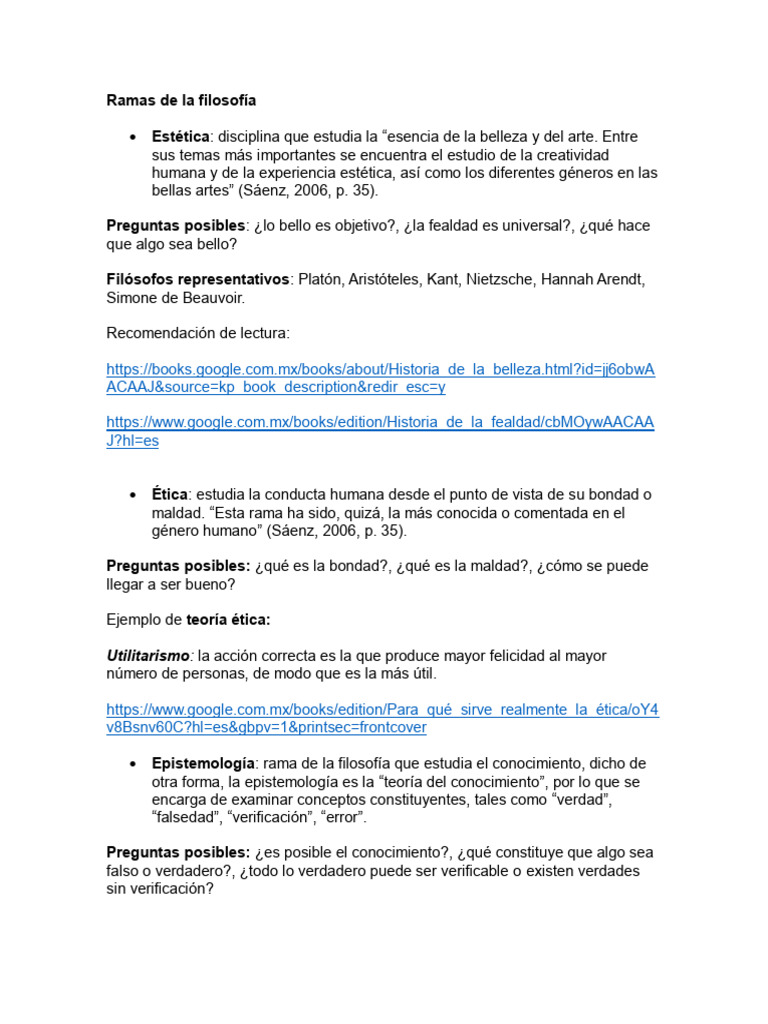 Ramas de la filosofía | PDF