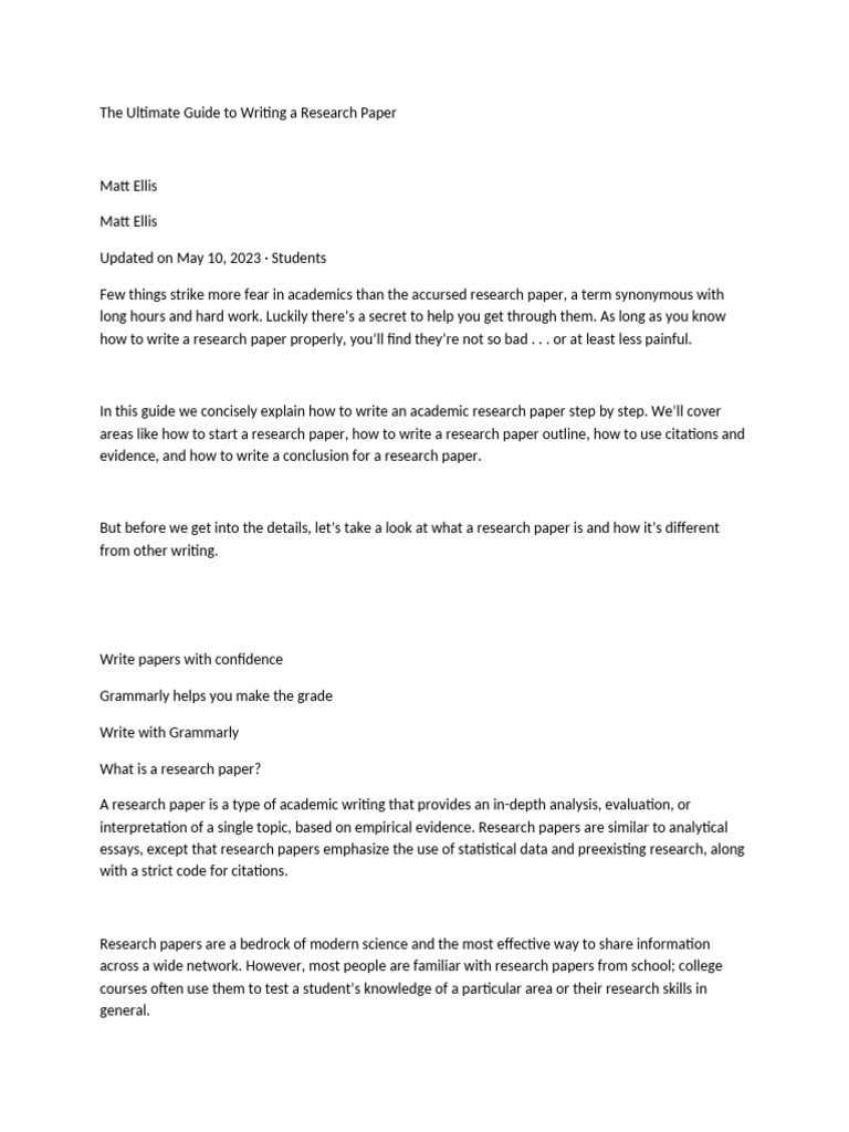 Guide Writing Research Paper | PDF | Citation | Career & Growth