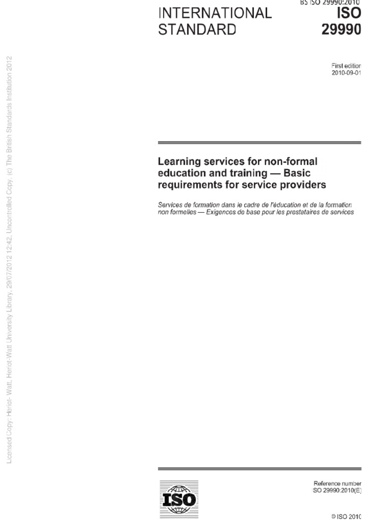 Iso 29990 2010-1 | PDF