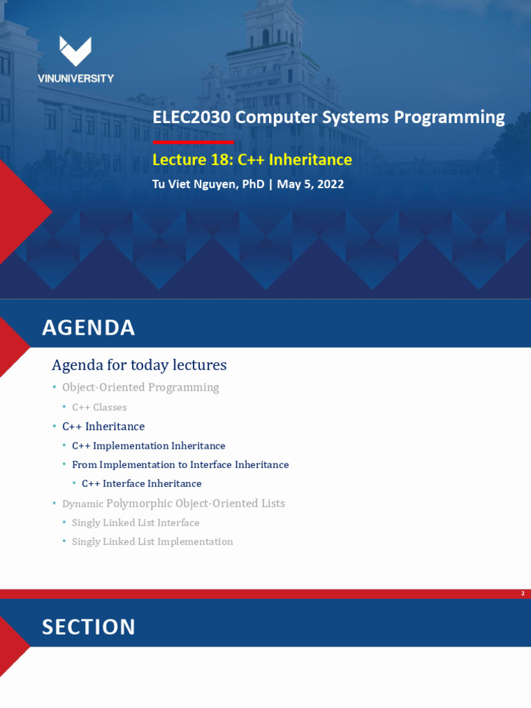 ELEC2030 CSP - Lecture 18 - Inheritance | PDF