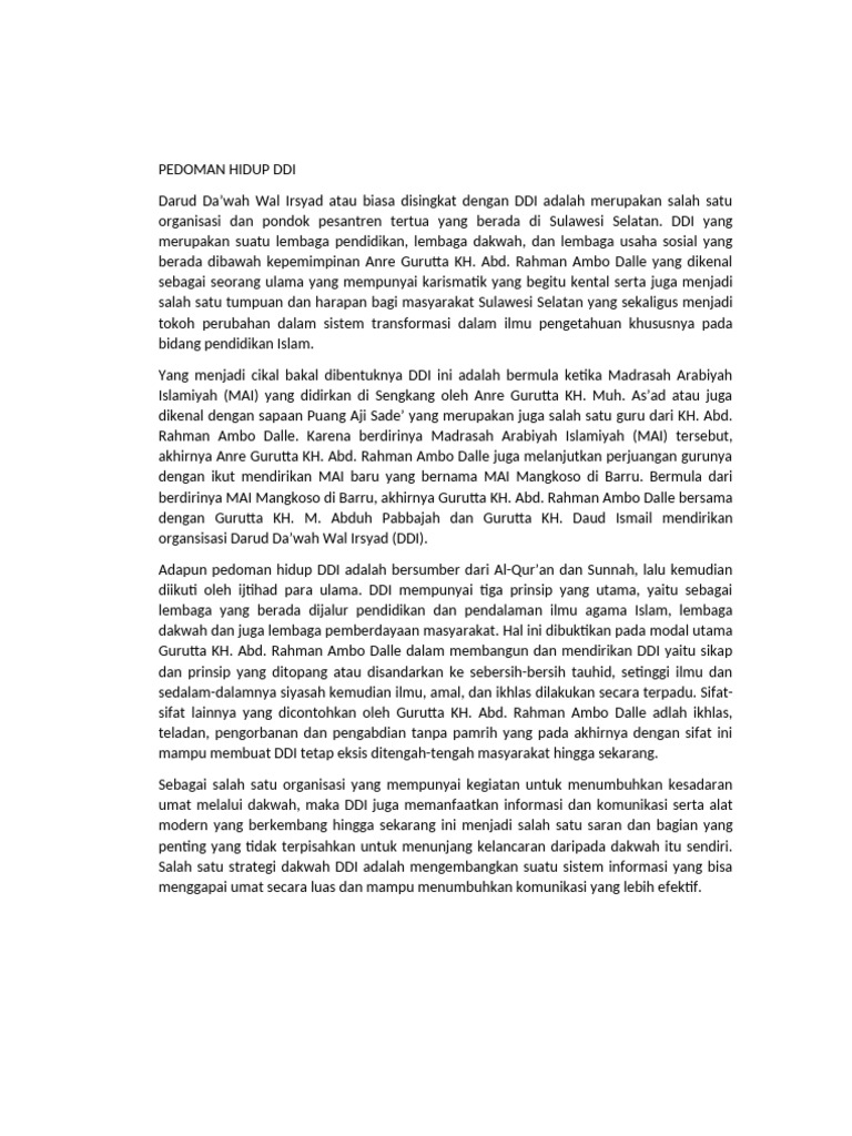 Pedoman Hidup Ddi | PDF