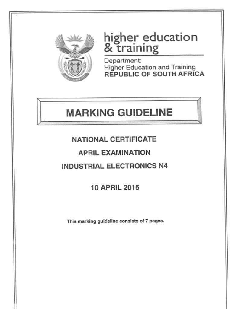 N4 Industrial Electronics April 2015 Marking Guideline | PDF