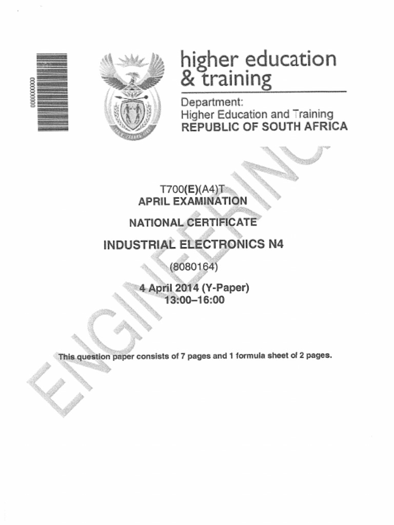 N4 Industrial Electronics April 2014 | PDF