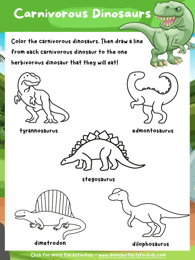 Carnivore Dinosaur Worksheet | PDF