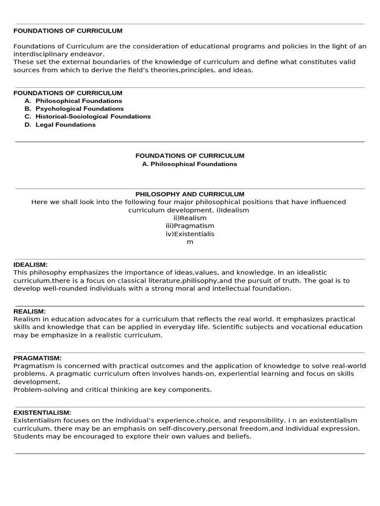 Philosophical Foundation | PDF