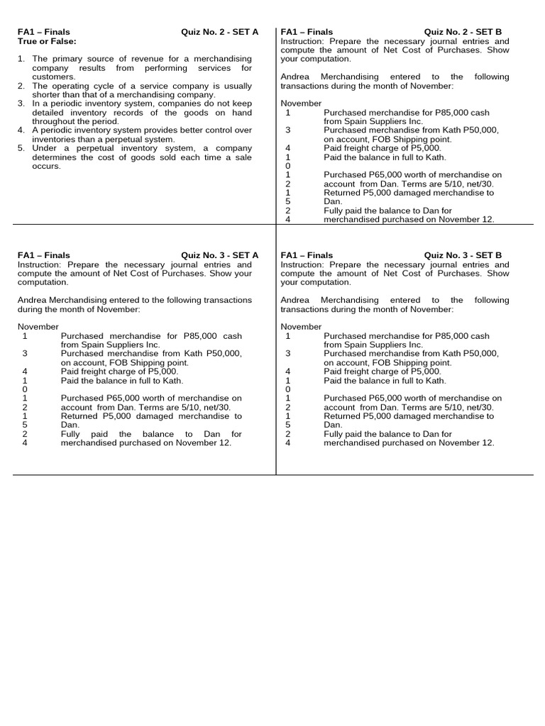 Fa1 Finals Quiz 3 | PDF