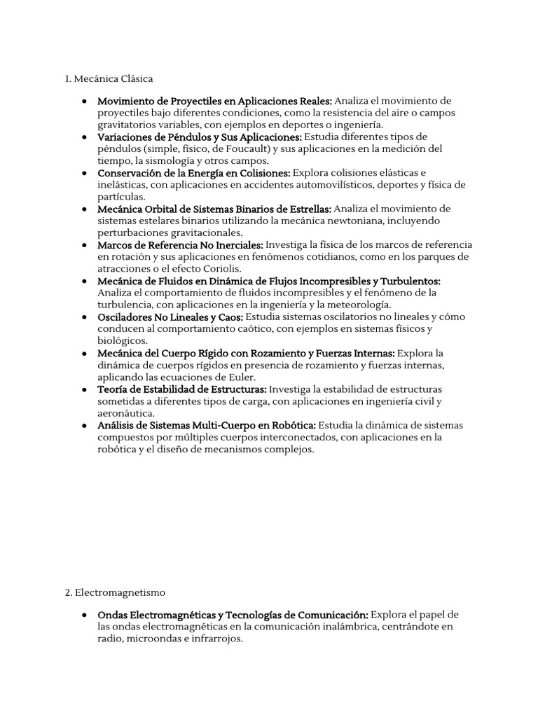 Ideas Proyectos de Curso Fisica | PDF | Relatividad general | Mecánica ...