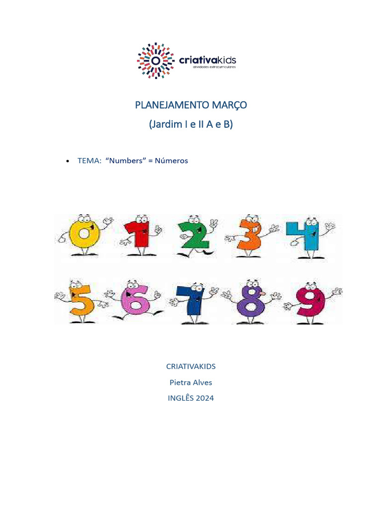Planejamento - Março (Jardim I e II) | PDF