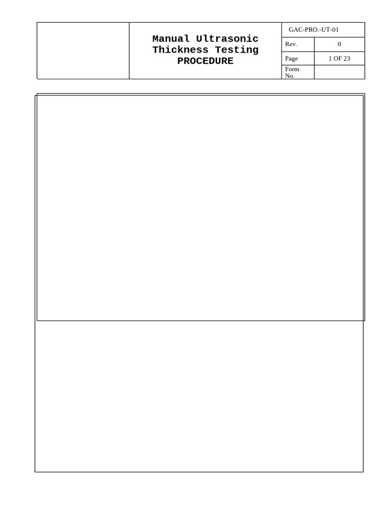 Ultrasonic THICKNESS Test Procedure | PDF