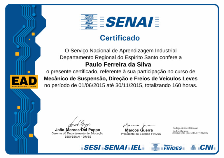 Certificado Senai | PDF