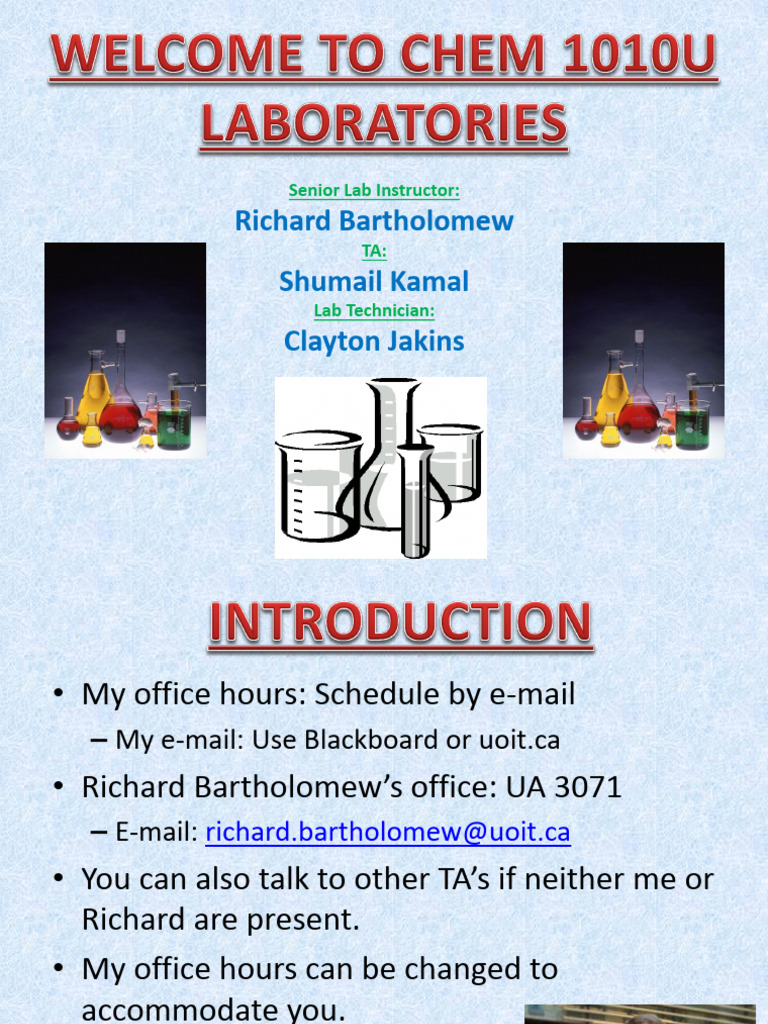 CHEM 1010 - Lab Safety and Orientation | PDF