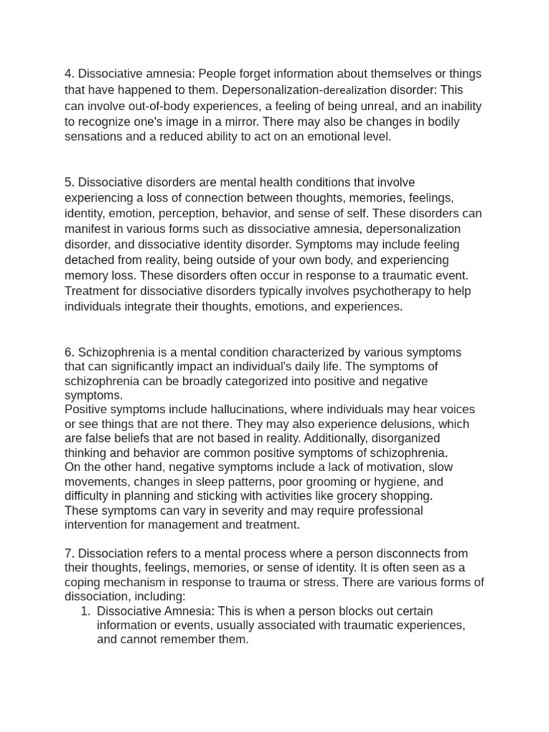 Derealization | PDF
