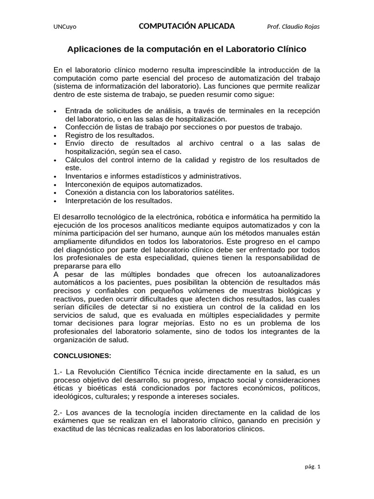 Computacion Aplicada UNCuyo Apunte 4 para Laboratorio | PDF