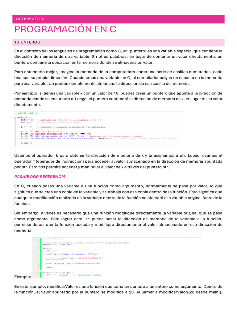 Explicación Punteros | PDF