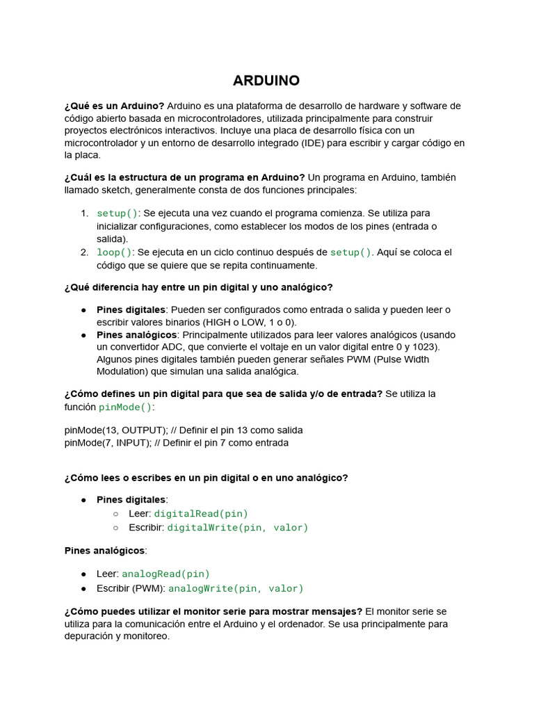 Preguntas Arduino y BS | PDF