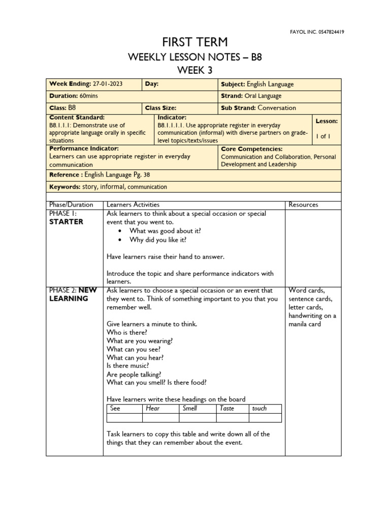 B8 Eng WK3 | PDF | English Language | Career & Growth