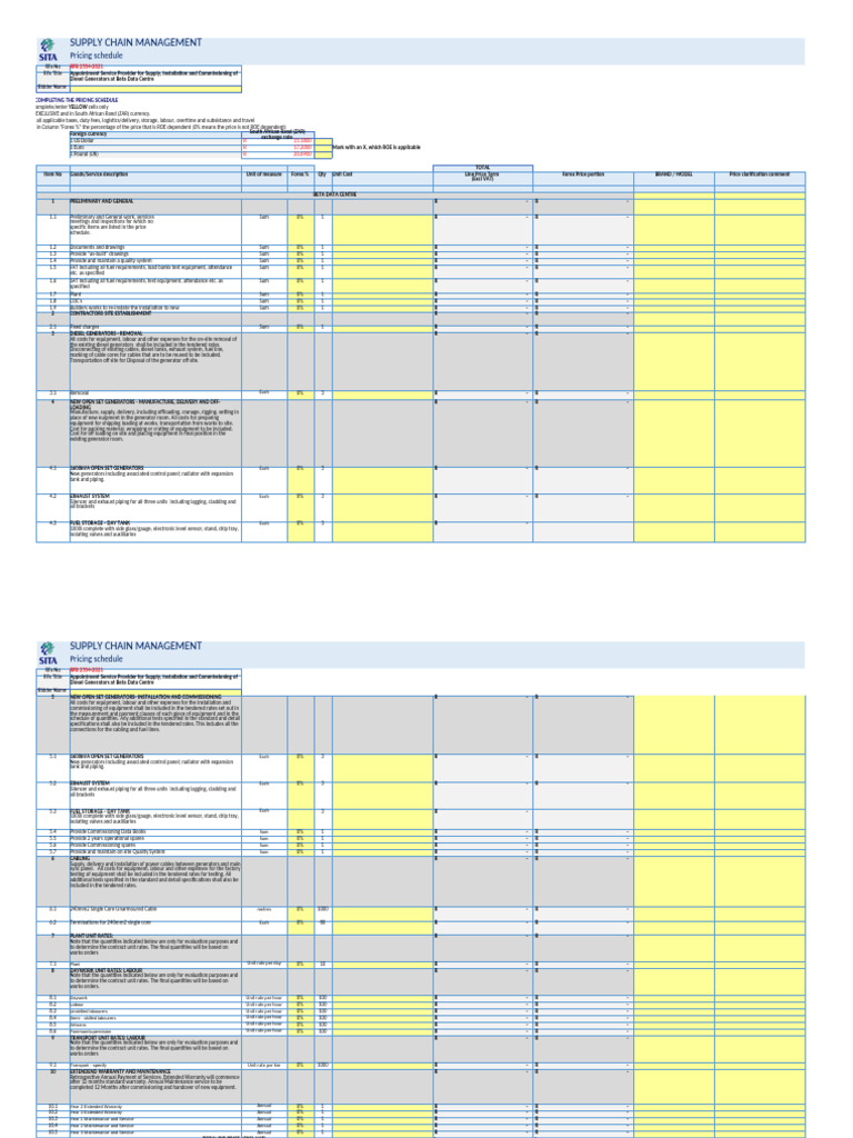 Pricing Schedule | PDF