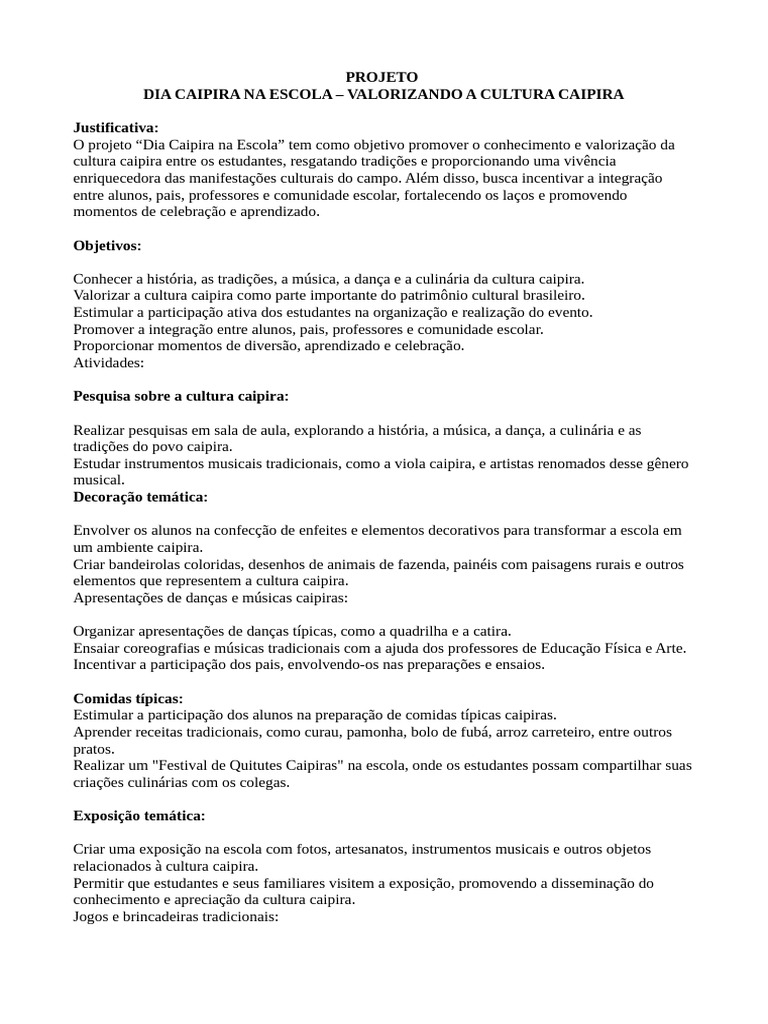 Cultura Caipira. | PDF