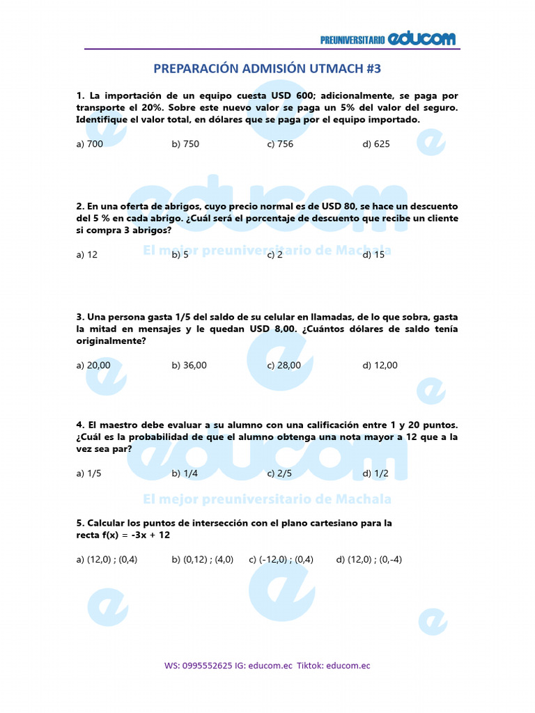 Preparación UTMACH 3 | PDF