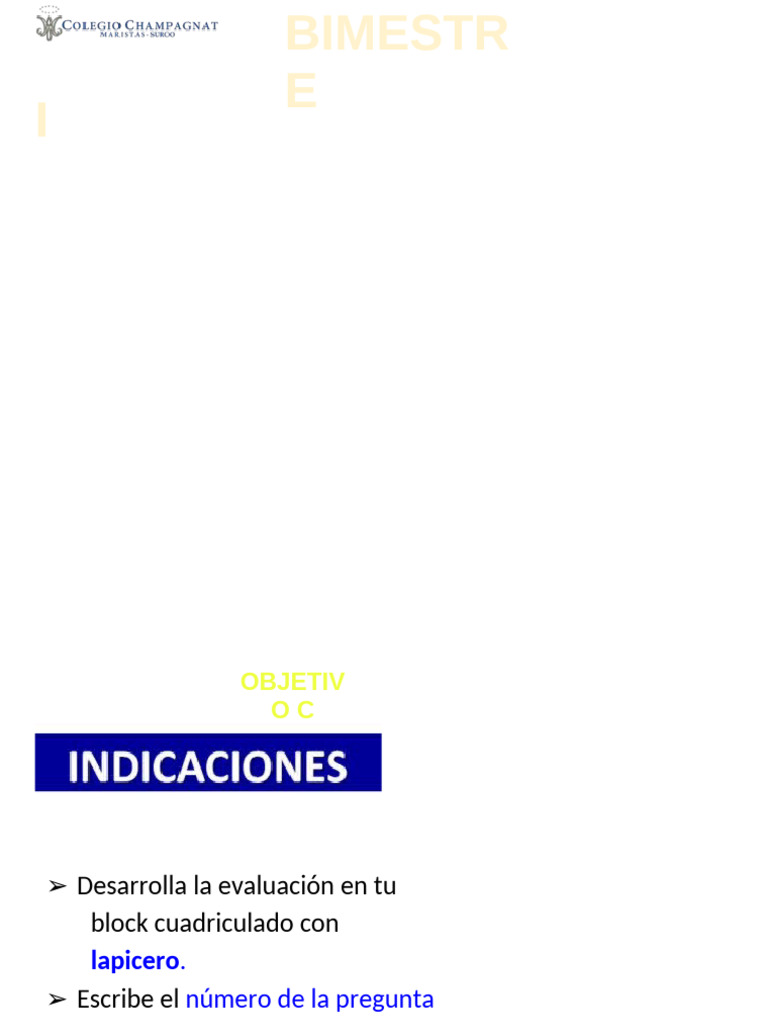 _I_ BIM Evaluación formativa 01-OBJETIVO C. | PDF