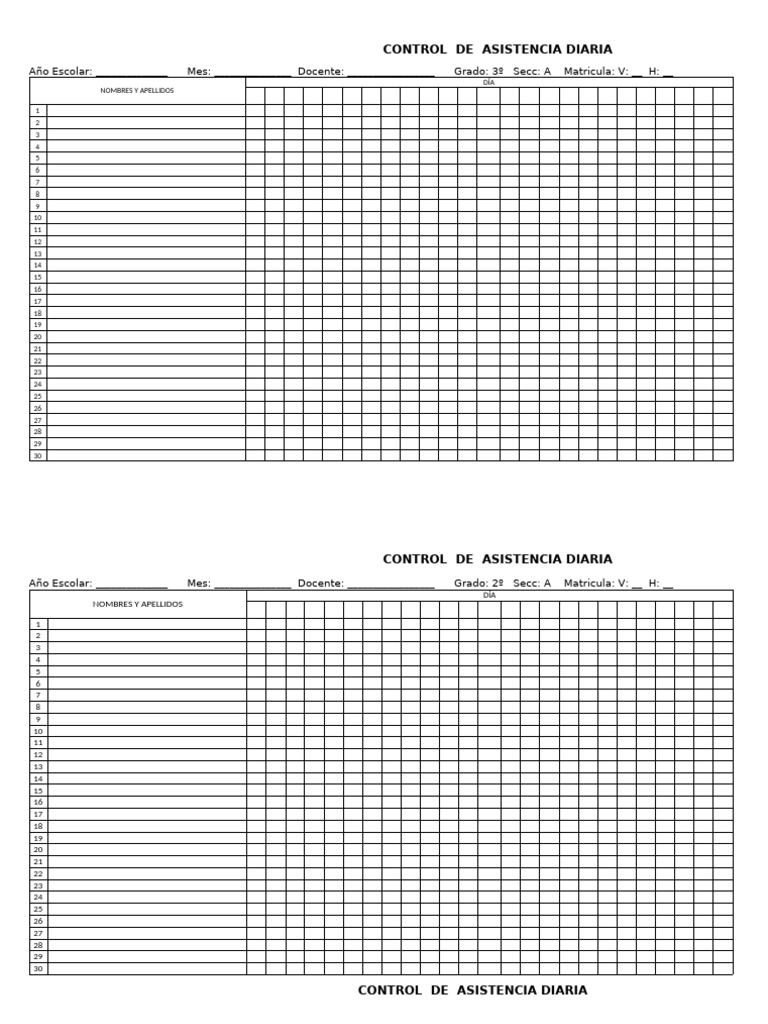 Asistencia Diaria Del Educando | PDF