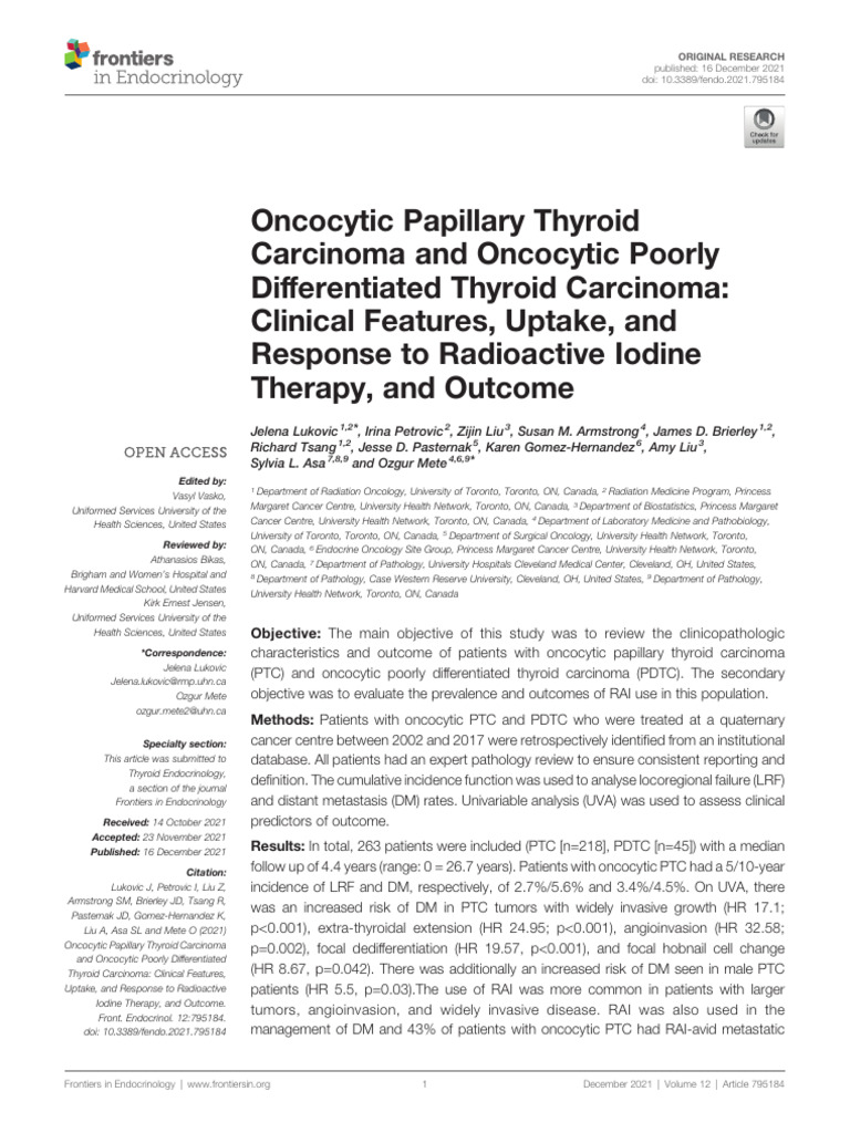 Oncotic Papillary Carcinoma | PDF