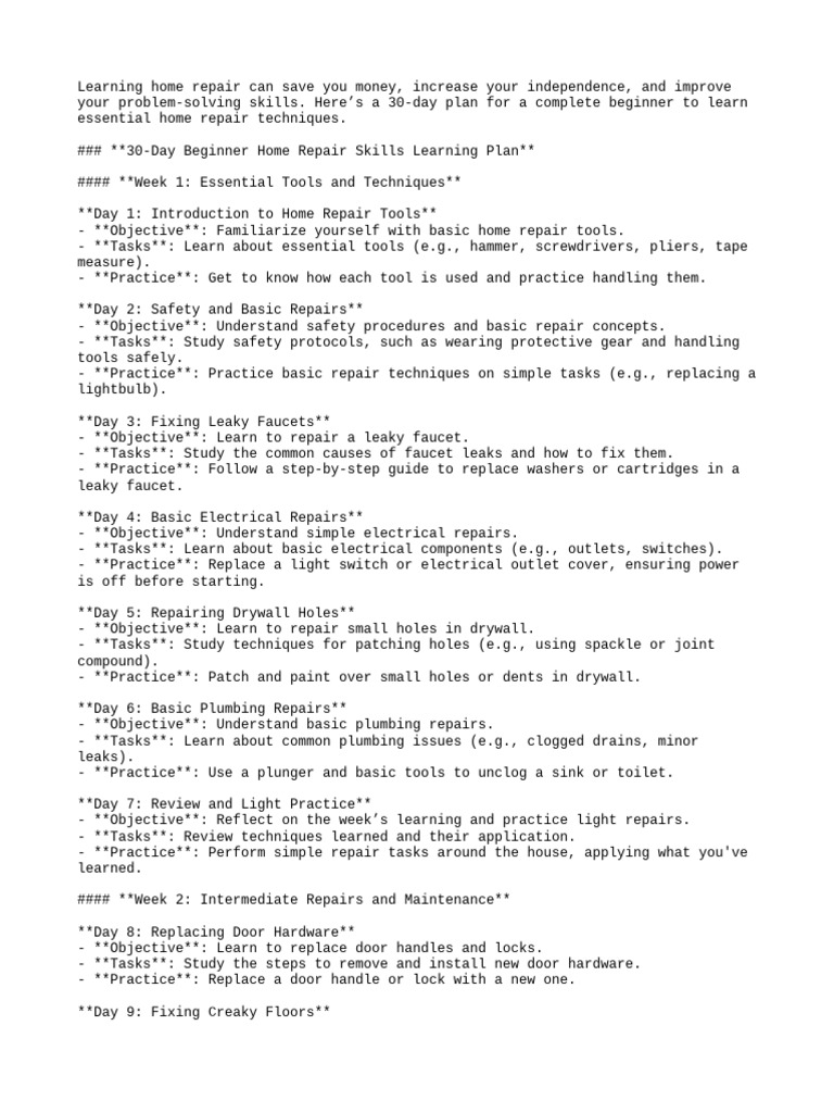 Basic Home Repair Skills | PDF