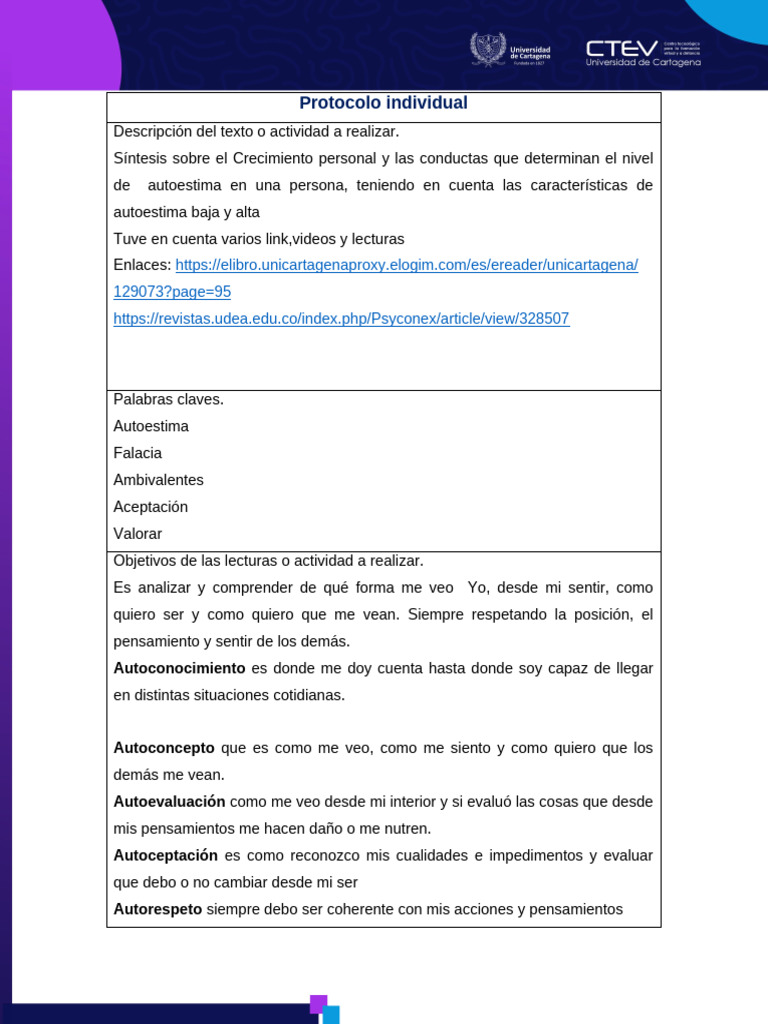 Plantilla Protocolo Individual | PDF