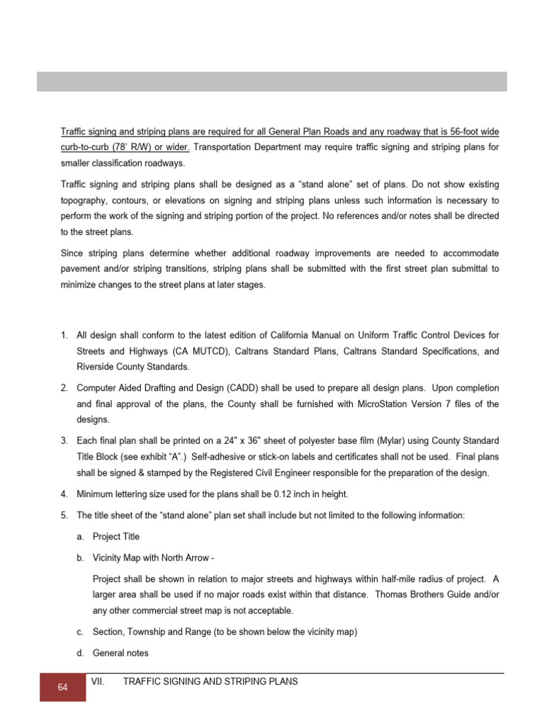 Signing Striping Plans Standards | PDF | Lane | Traffic