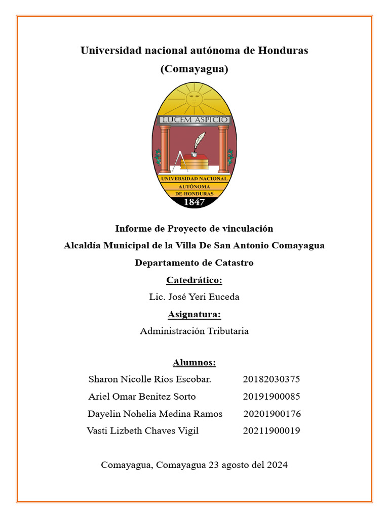 Informe - Proyecto - de - Vinculación - Catastro Final. | PDF | Impuestos