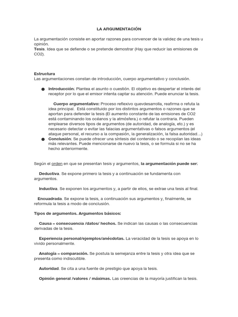 Estructura y Tipos de Argumentos | PDF