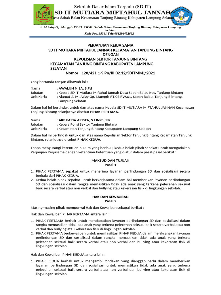 14.2. MoU Dengan Faskes | PDF