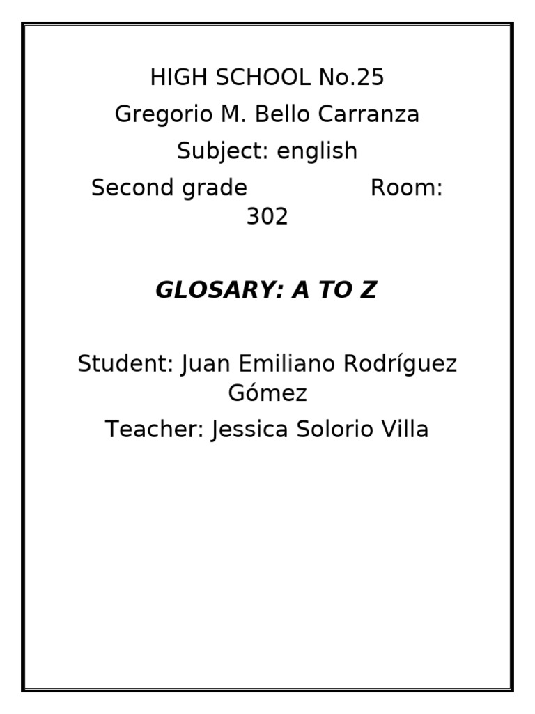 HIGH SCHOOL GLOSARY | PDF