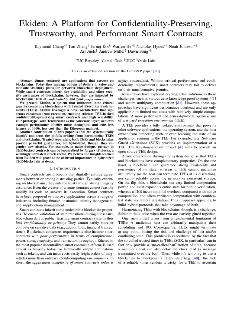 A Platform For Confidentiality-Preserving, Trustworthy, and Performant ...