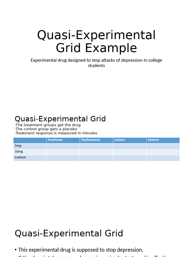 Quasi-Experimental Grid Example | PDF