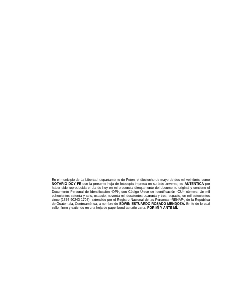 Autentica de Dpi de Edwin Rosado | PDF