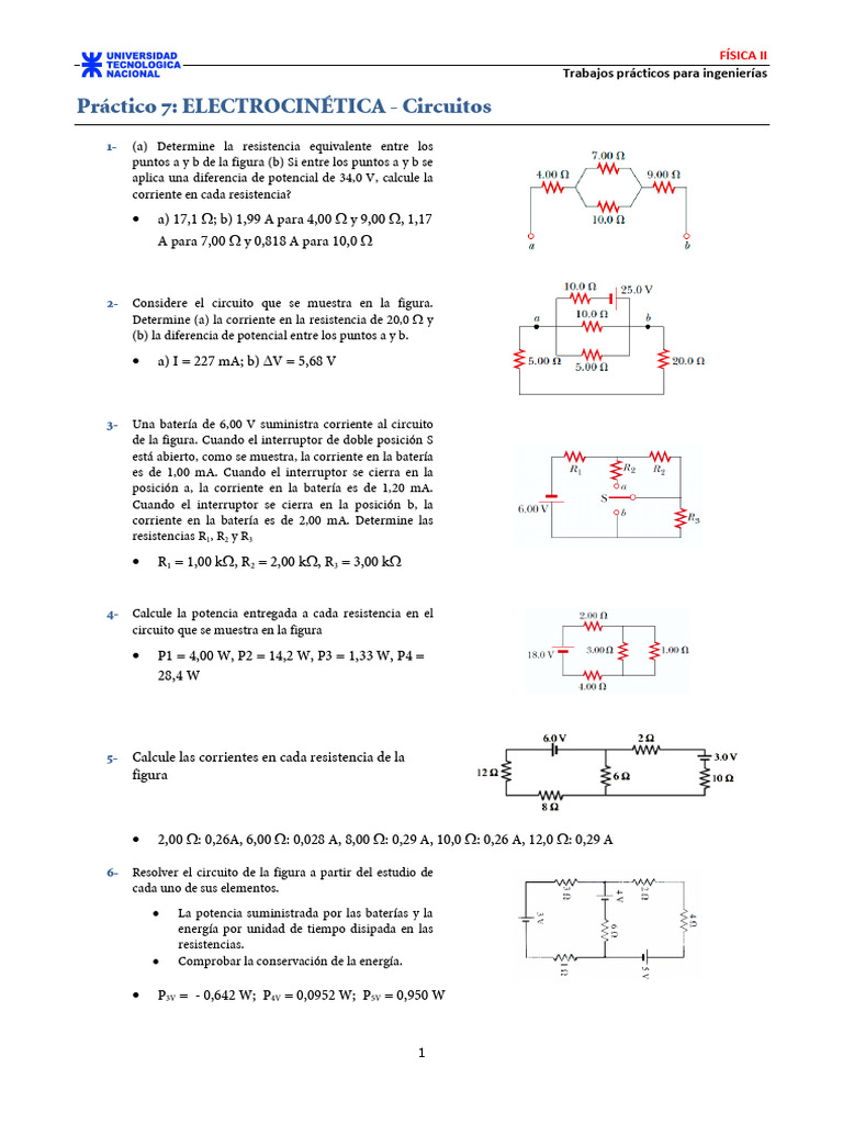 TP7 Electrocinetica Circuitos | PDF