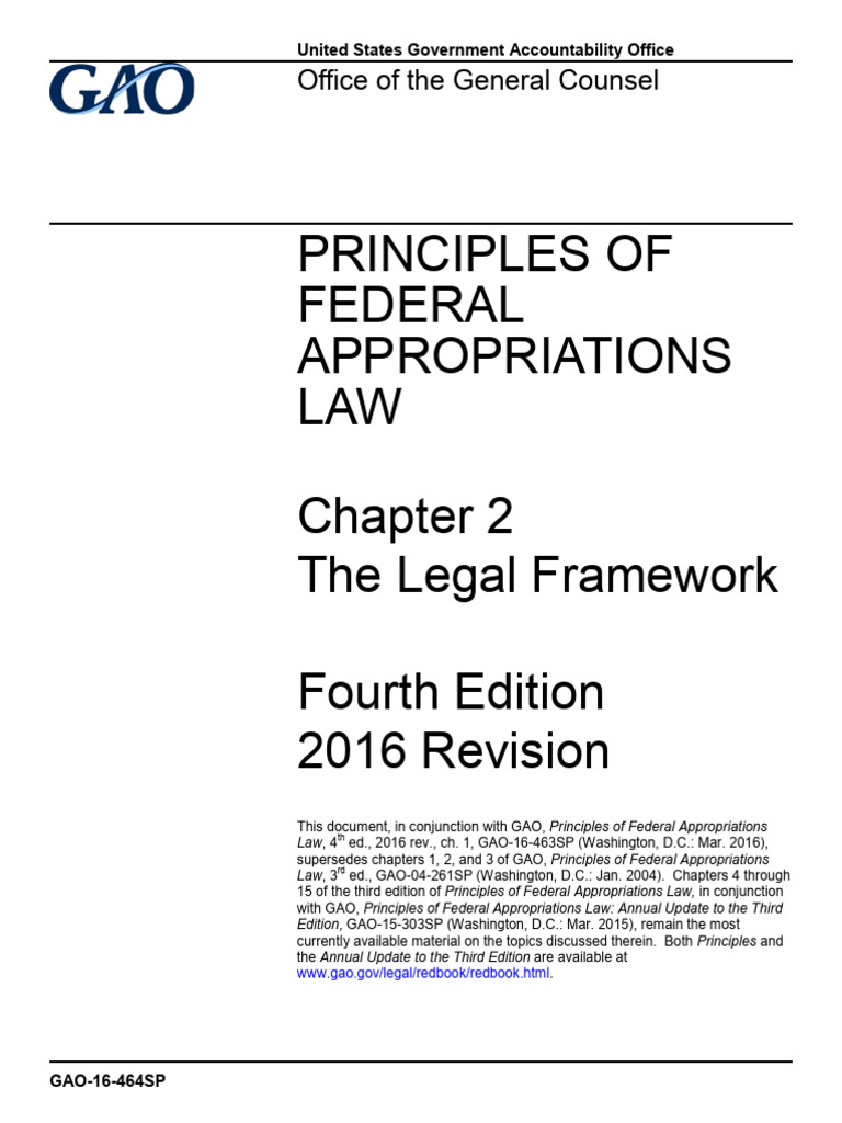 Principles of Federal Appropriations Law | PDF