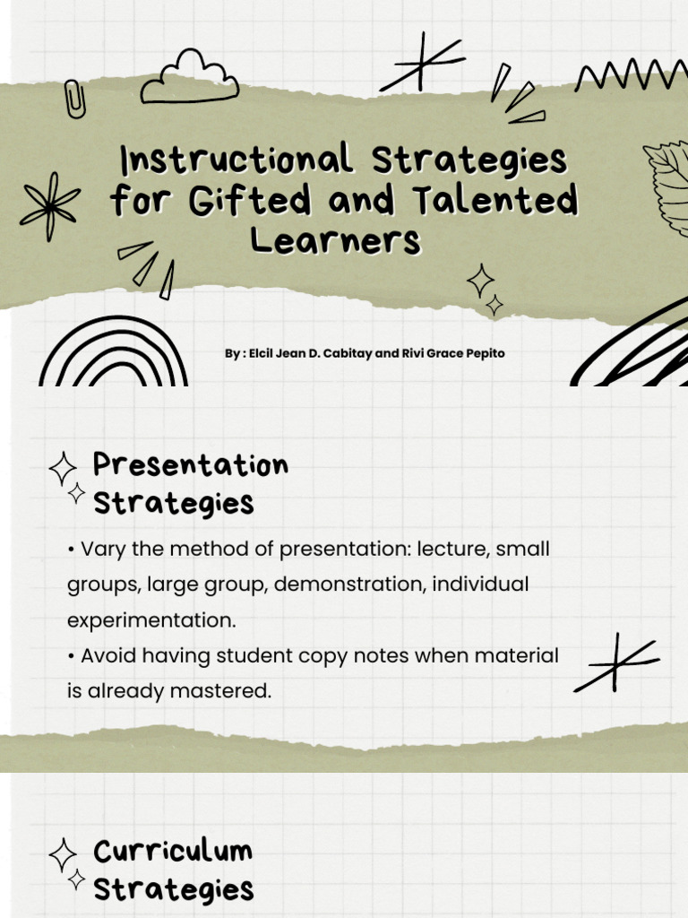 Instructional Strategies For Gifted and Talented Learners 2 | PDF