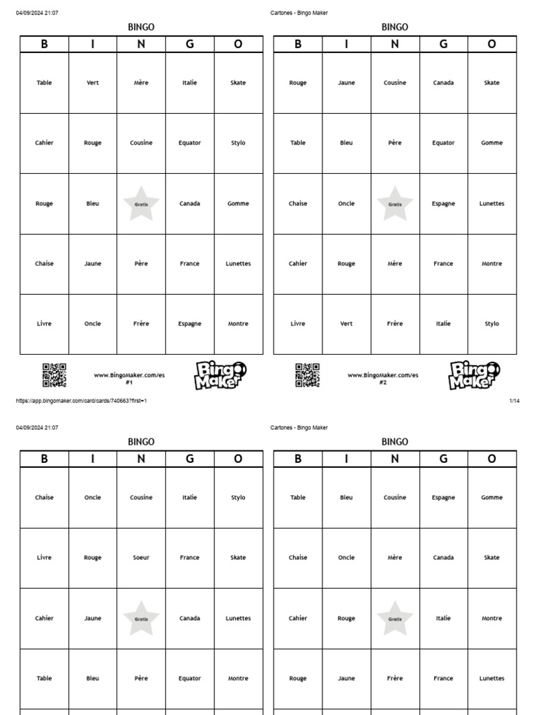 Cartones - Bingo Maker | PDF
