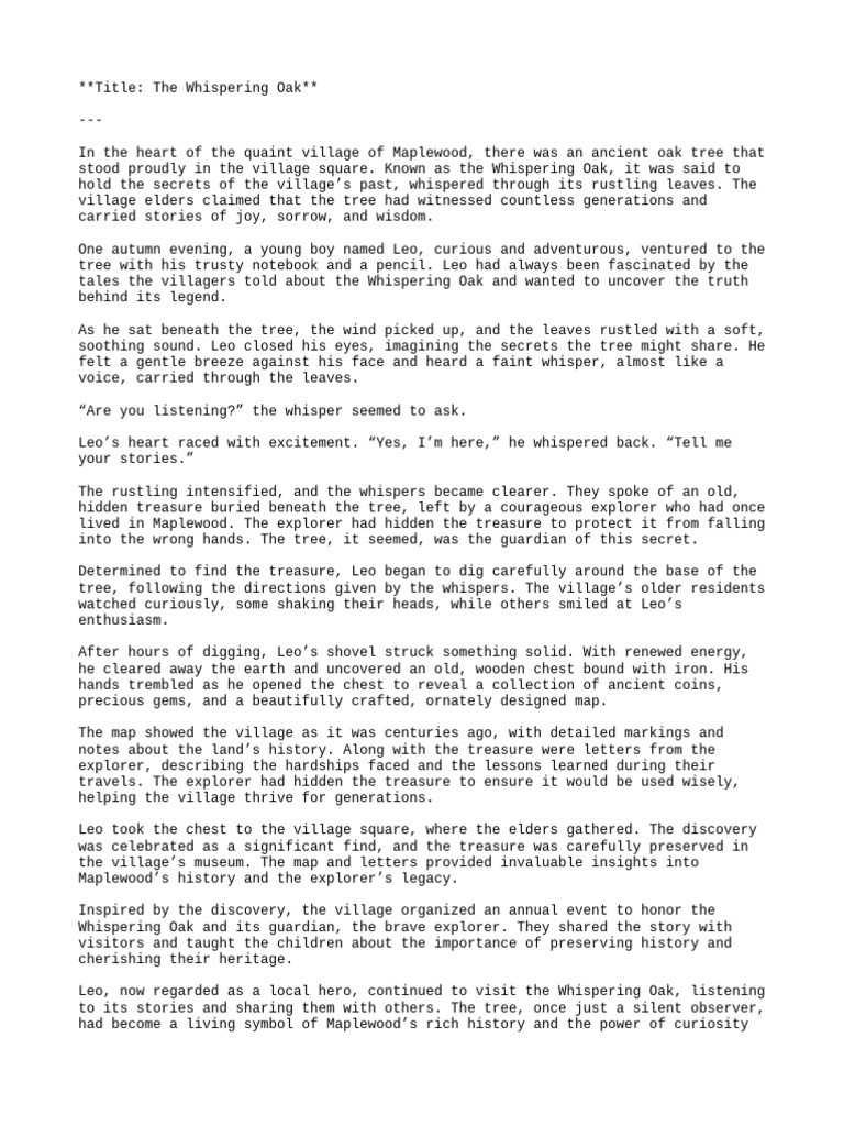 The Whispering Oak | PDF