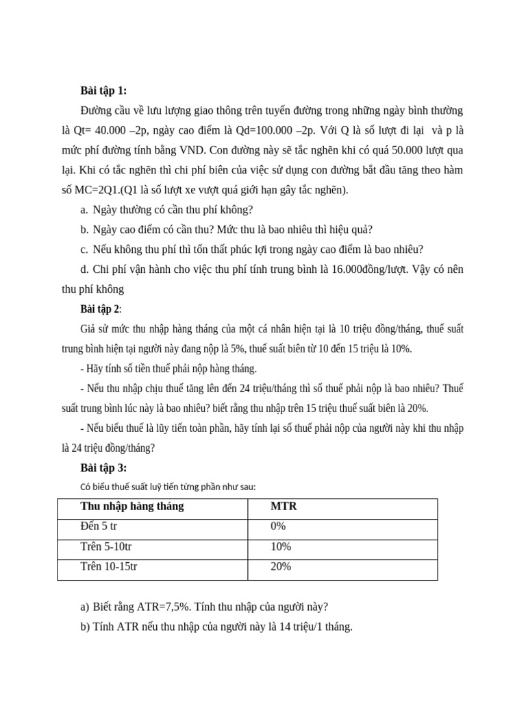BAI TAP TCC-CAO HOC - 2023 | PDF