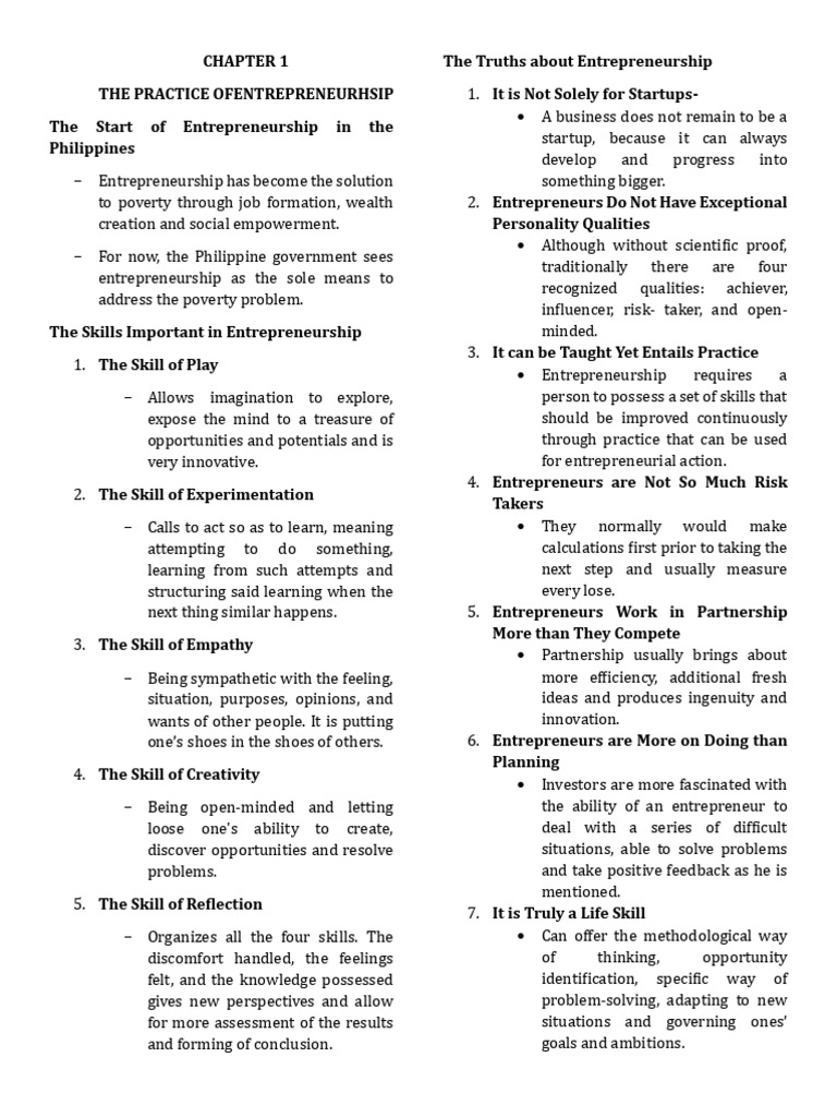 Gentrep Reviewer 1.1 | PDF | Entrepreneurship | Mindset