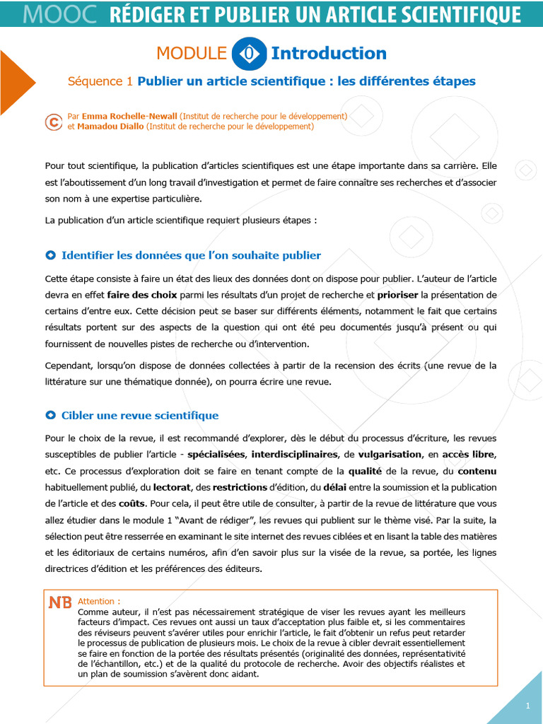 Redaction Et Publication D'un Article Scientifiques Intro p1-2 | PDF