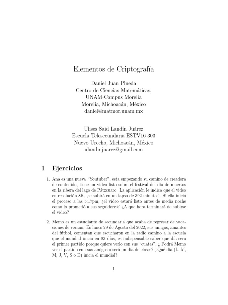 Ejercicios Criptografía | PDF