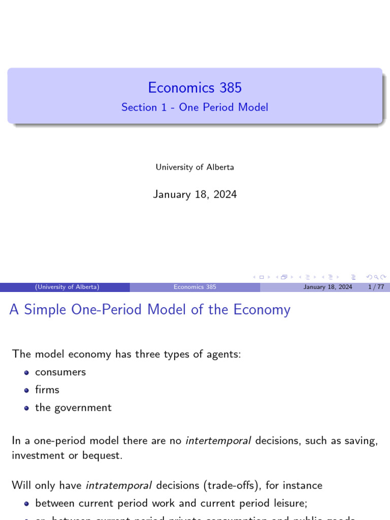 Chapter 1 Econ 385 | PDF
